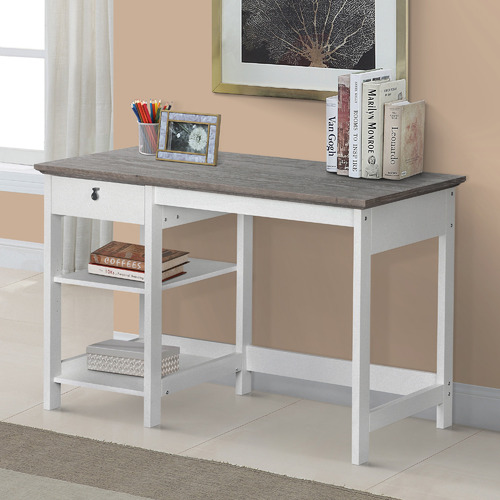 Grey White Bronville Writing Desk
